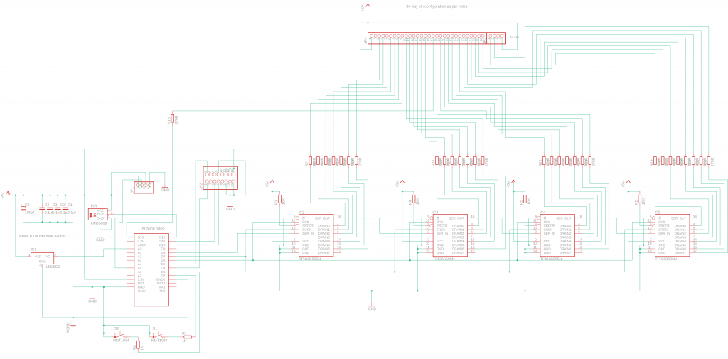 A large animated LED matrix clock with various time display modes ...
