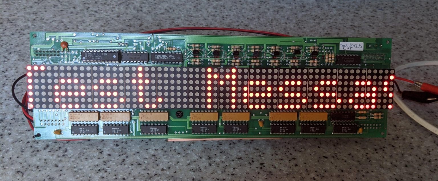 Using Arduino to control display module salvaged from LED sign ...