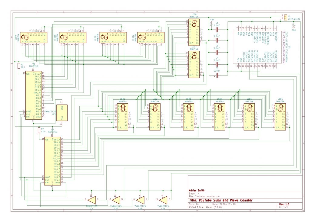 A YouTube statistics counter for subscribers and views (2020) – Adrian ...