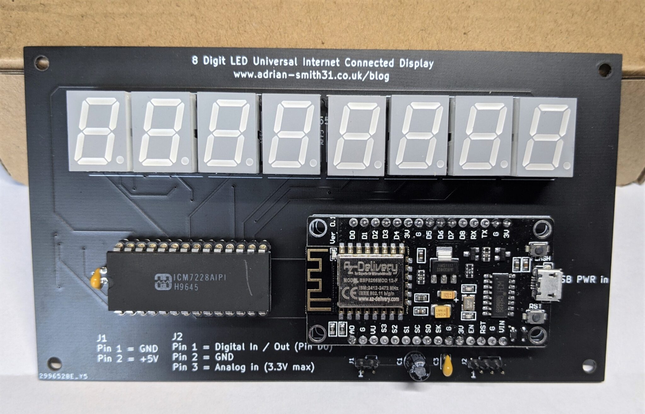 ESP8266 based NTP clock with YouTube statistics display – Adrian’s electronics blog