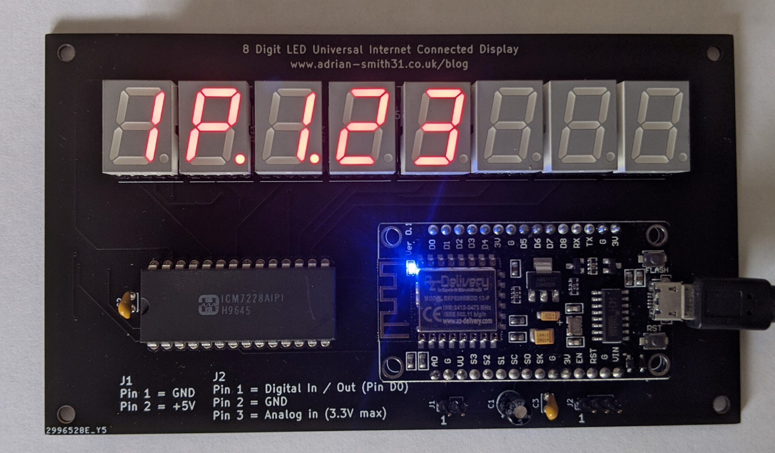 ESP8266 based NTP clock with YouTube statistics display – Adrian’s electronics blog